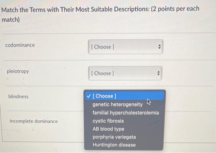[Solved]: Match the terms with the most suitable description