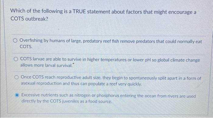 Solved Which of the following is a TRUE statement about | Chegg.com