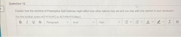 Question 12 Explain how the doctrine of Preemptive | Chegg.com