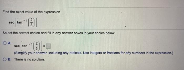 Solved Find the exact value of the expression. sectan بN | | Chegg.com