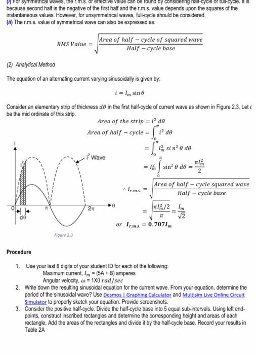 Title: Average and RMS Values Objectives: 1. To | Chegg.com