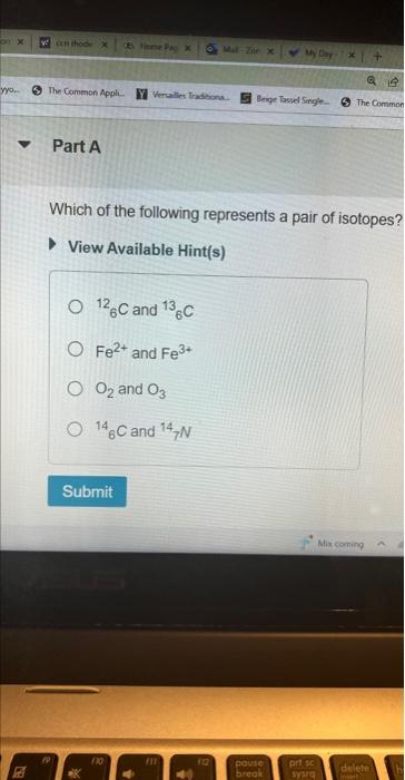 Solved Which of the following represents a pair of isotopes? | Chegg.com