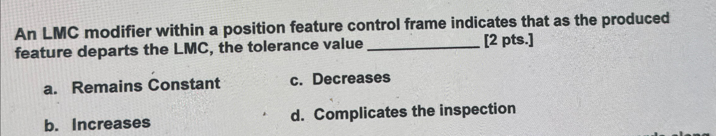 Solved An LMC modifier within a position feature control | Chegg.com