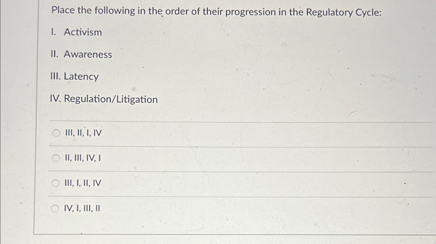 Solved Place the following in the order of their progression | Chegg.com
