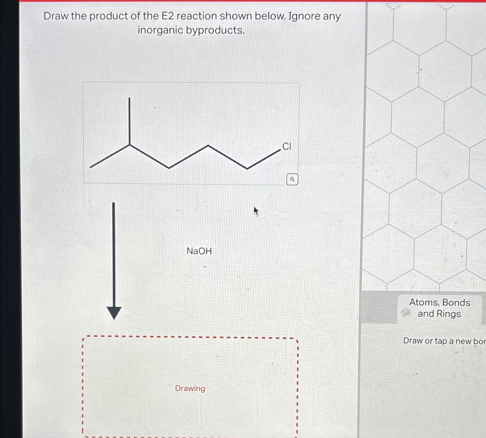 Solved Draw the product of the E2 ﻿reaction shown below. | Chegg.com