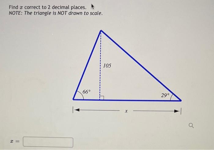 [Solved]: Find ( x ) correct to 2 decimal places. NOTE: T