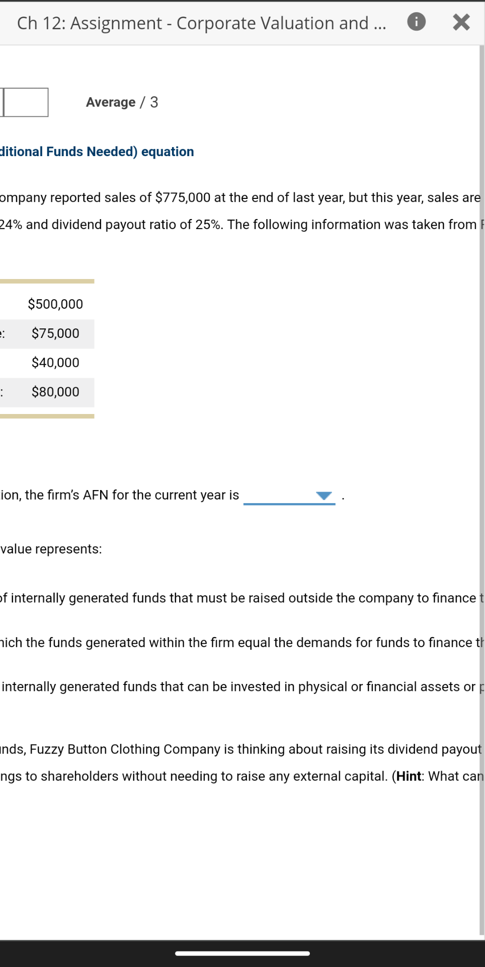 Solved 3. More on the AFN (Additional Funds Needed) | Chegg.com