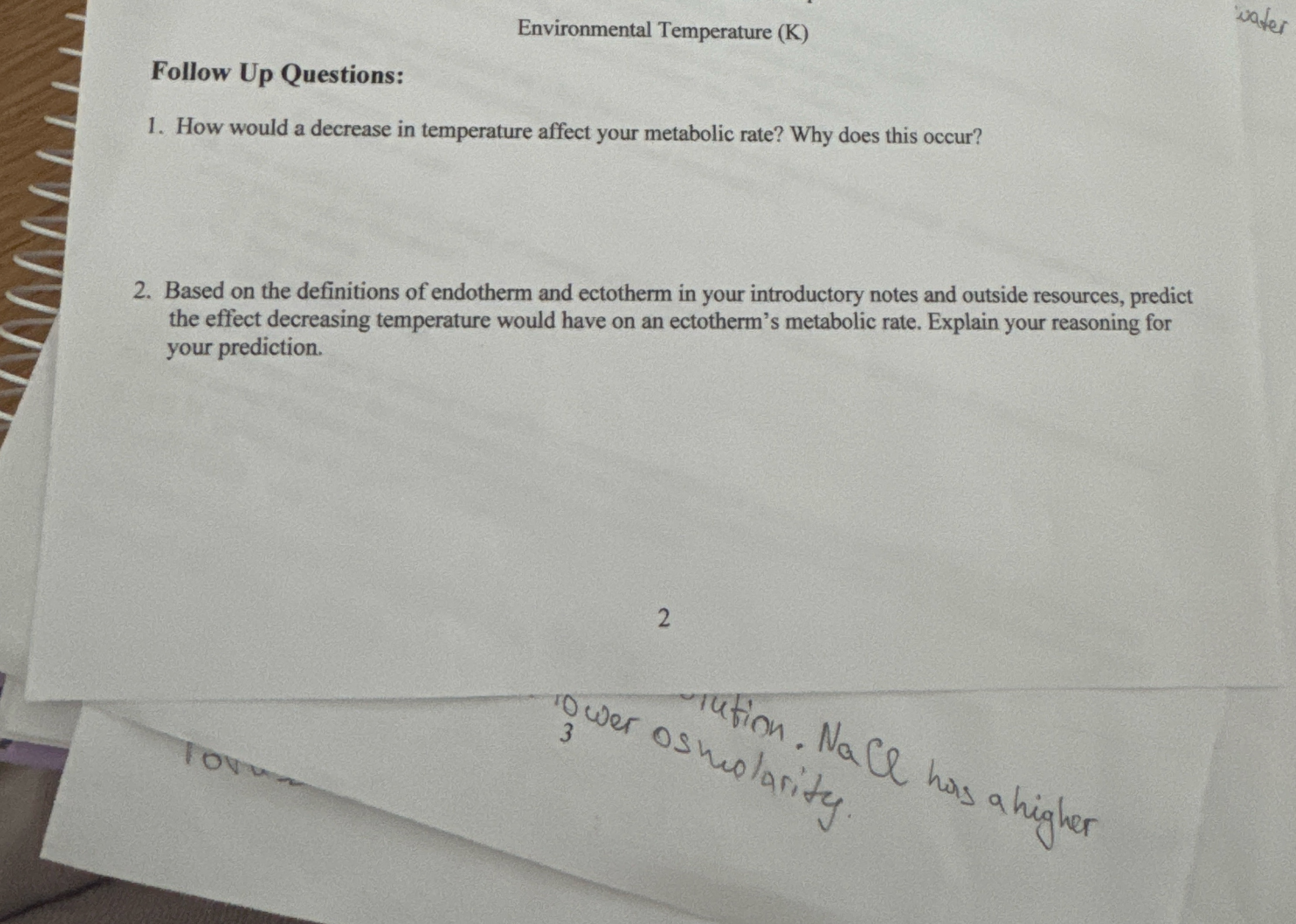 Solved Environmental Temperature (K)Follow Up Questions:How | Chegg.com