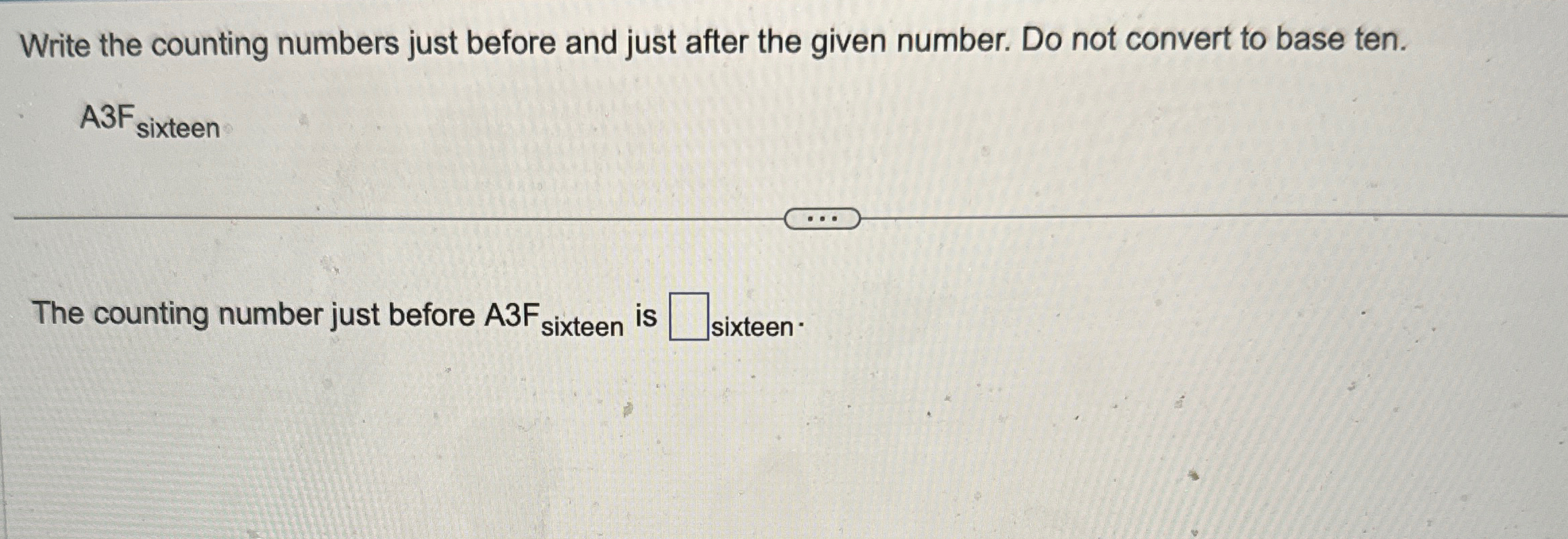 Solved Write the counting numbers just before and just after | Chegg.com