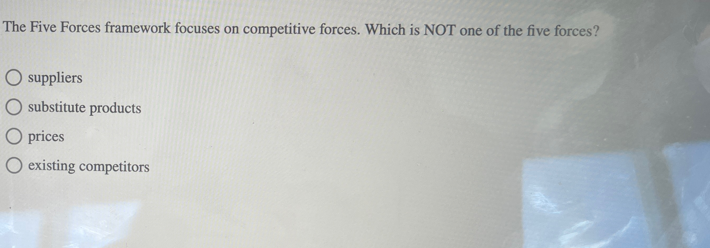 Solved The Five Forces framework focuses on competitive | Chegg.com