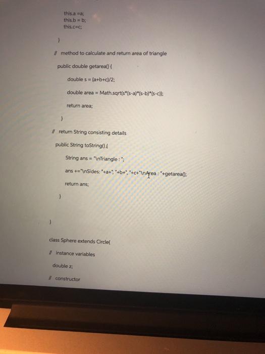 Solved Implementation in JAVA: code: public class ShapeTest | Chegg.com