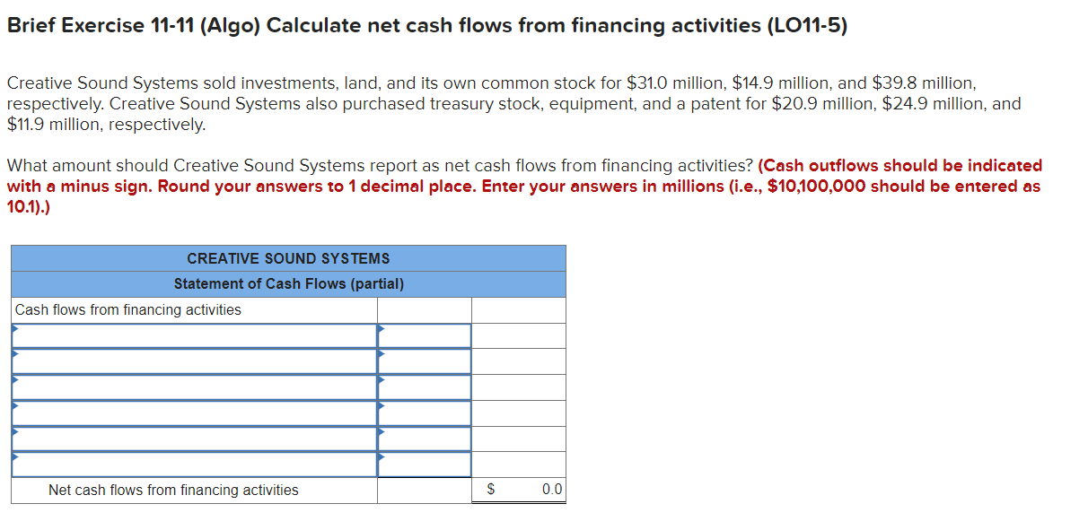 Solved Brief Exercise 11-11 (Algo) Calculate net cash flows | Chegg.com Solved Brief Exercise 11-11 (Algo) Calculate net cash flows | Chegg.com