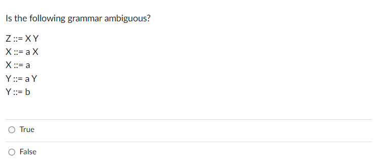 Solved Is the following grammar | Chegg.com