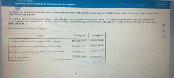 Solved E DI TILTUMTIH Predicting relative boiling point | Chegg.com