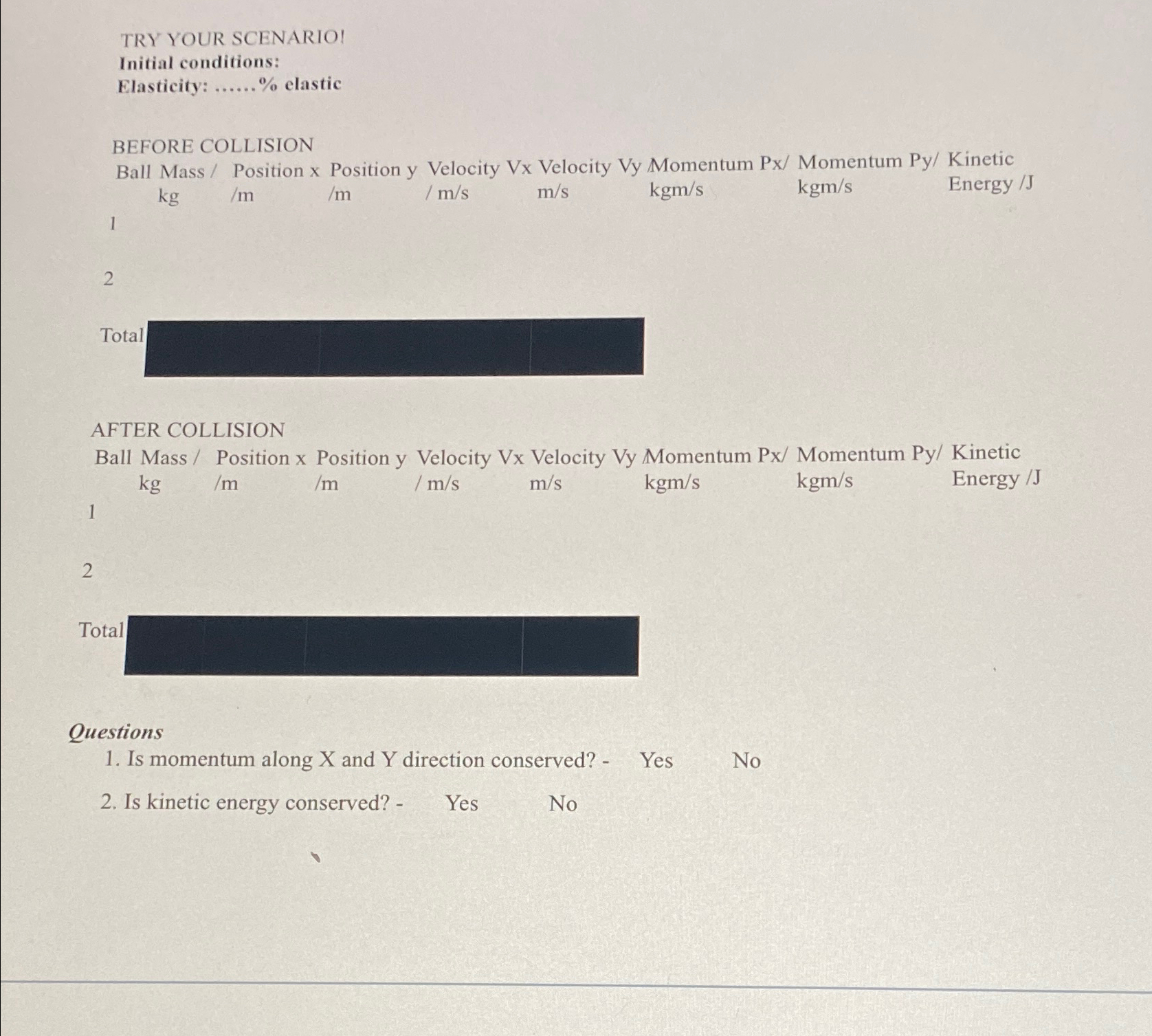TRY YOUR SCENARIO!Initial conditions:Elasticity: | Chegg.com