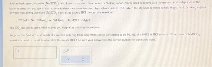 Solved Sodium hydrogen carbonate (NaHCO3), alsa known as | Chegg.com