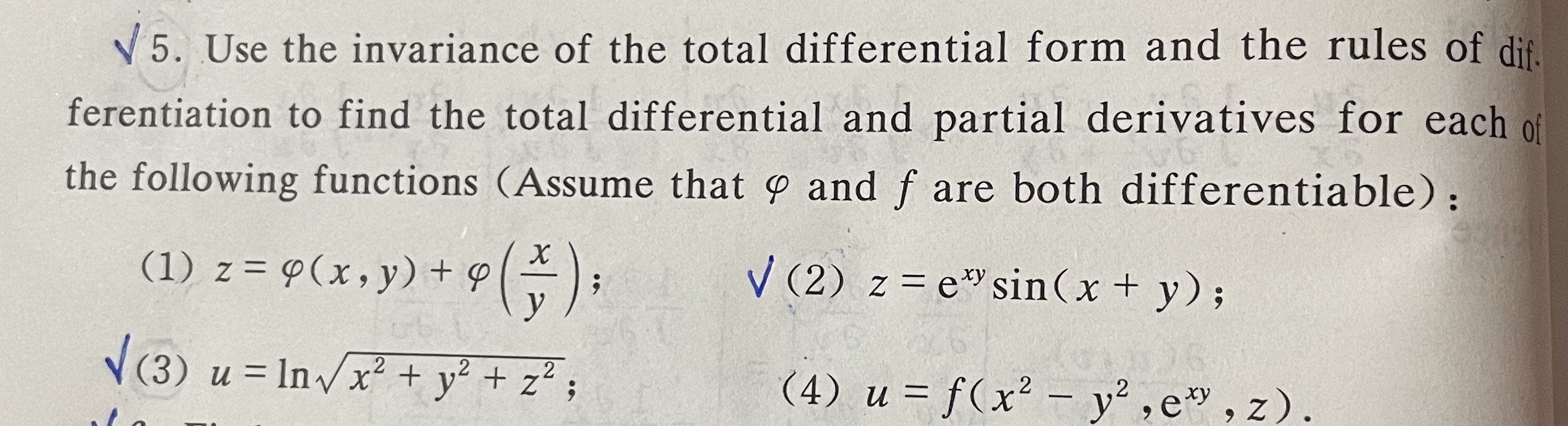 Solved ?2. ﻿Use the invariance of the total differential | Chegg.com