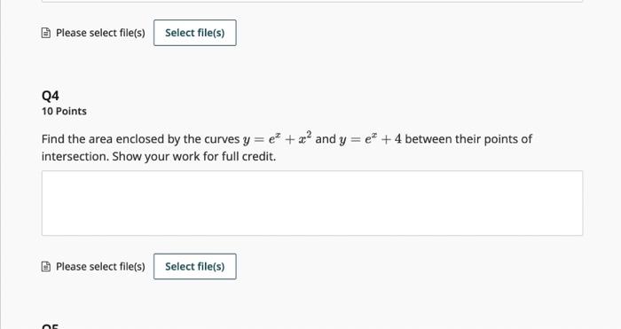 Solved Q4 10 Points Find the area enclosed by the curves | Chegg.com