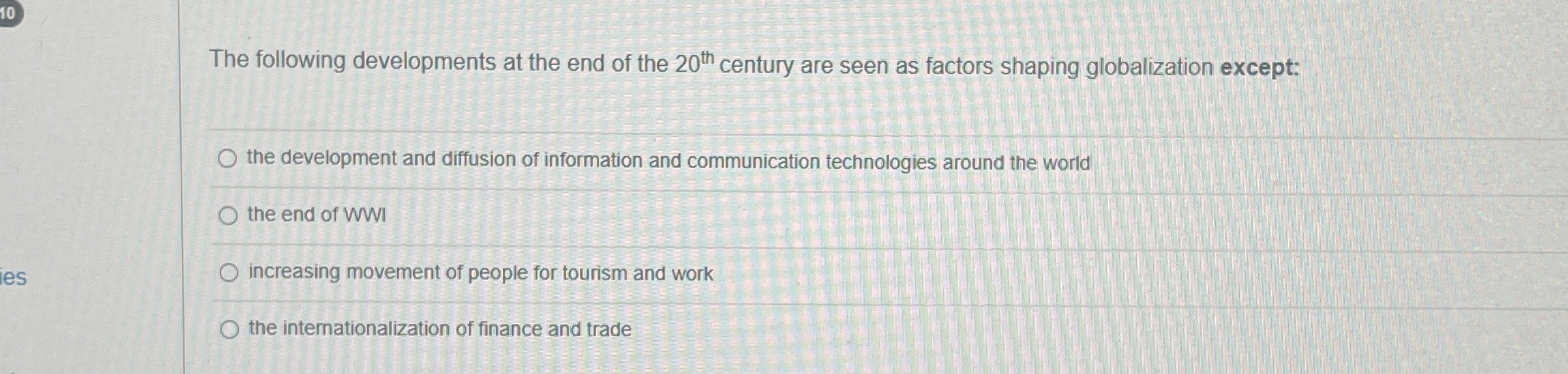 Solved The following developments at the end of the 20th | Chegg.com