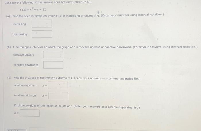Solved Consider the following. (If an answer does not exist, | Chegg.com
