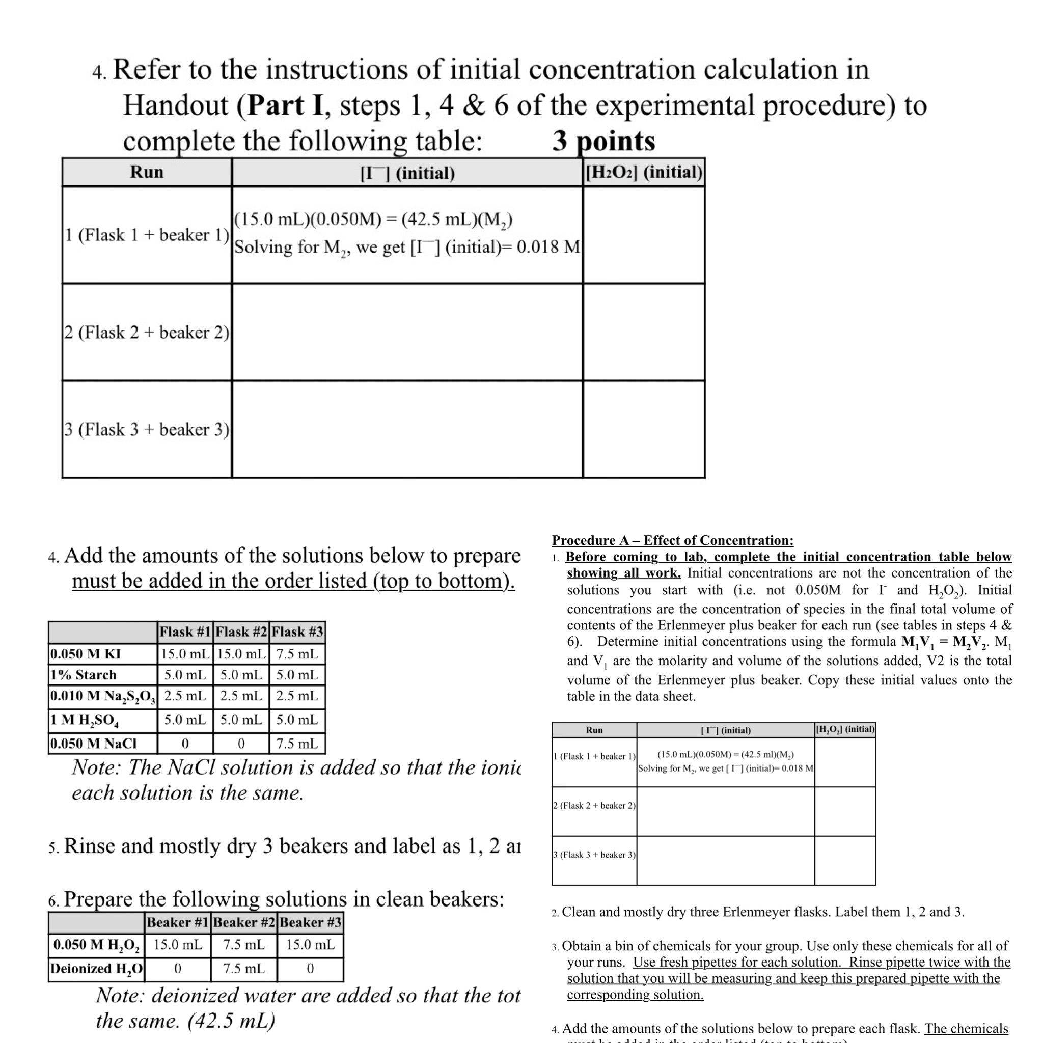 Solved Refer to the instructions of initial concentration | Chegg.com