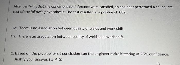 Solved After verifying that the conditions for inference | Chegg.com