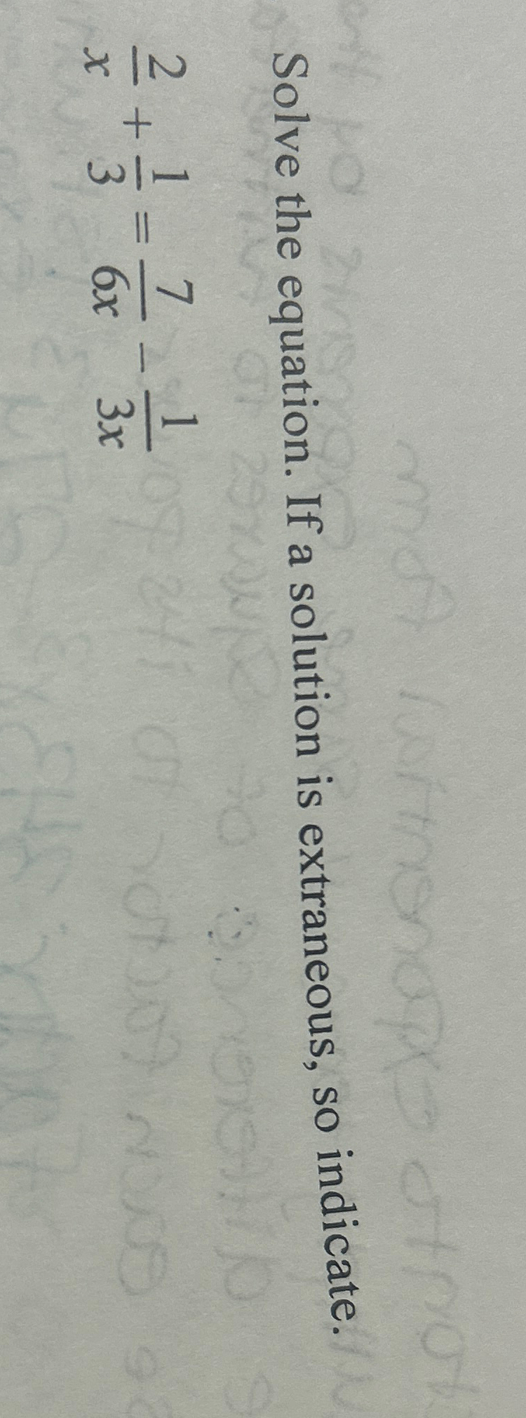 Solved Solve the equation. If a solution is extraneous, so | Chegg.com