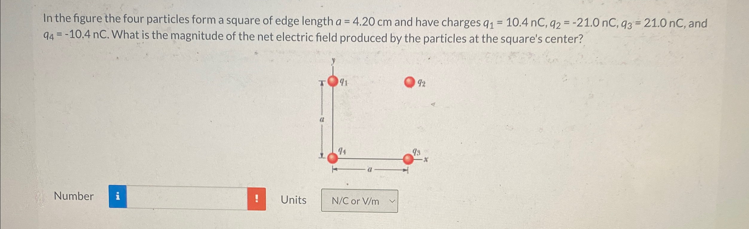 Solved In the figure the four particles form a square of | Chegg.com