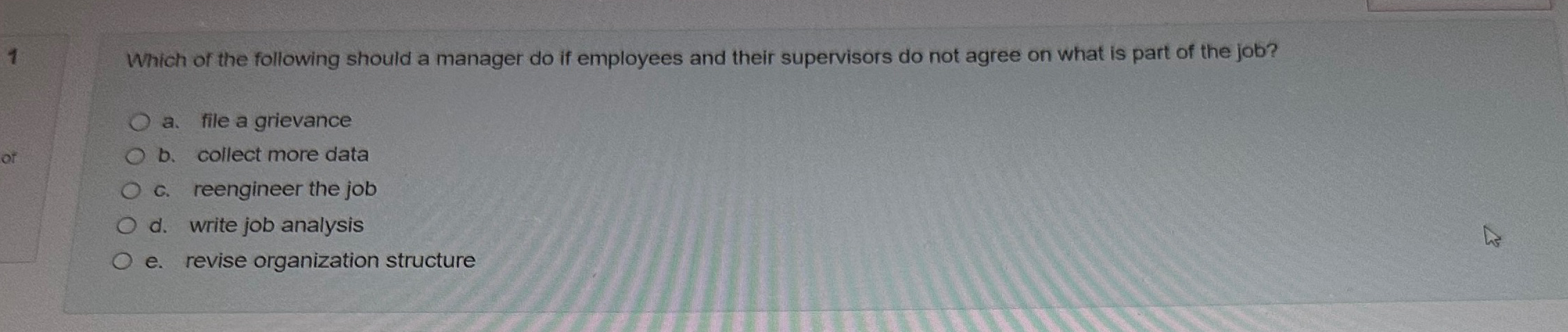 Solved 1 ﻿Which of the following should a manager do if | Chegg.com