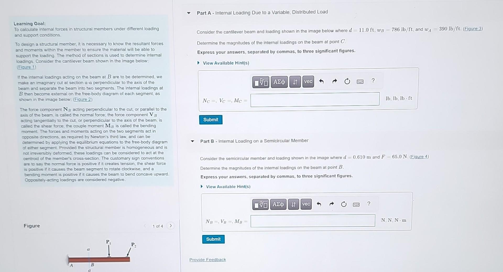 Learning Goal: To calculate internal forces in | Chegg.com