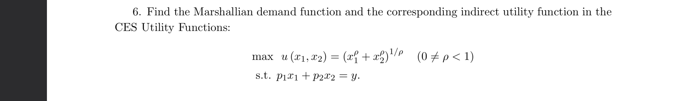 Solved Find the Marshallian demand function and the | Chegg.com