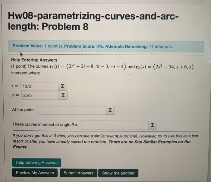 Solved Hw08-parametrizing-curves-and-arc- length: Problem 8 | Chegg.com