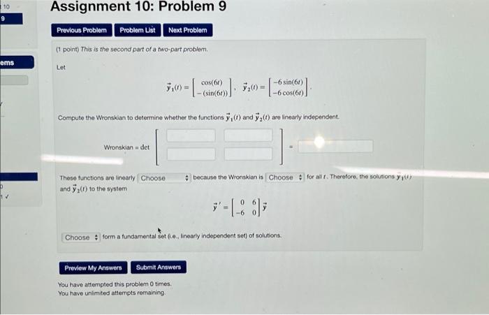 Solved (1 point) This is the second part of a two-part | Chegg.com