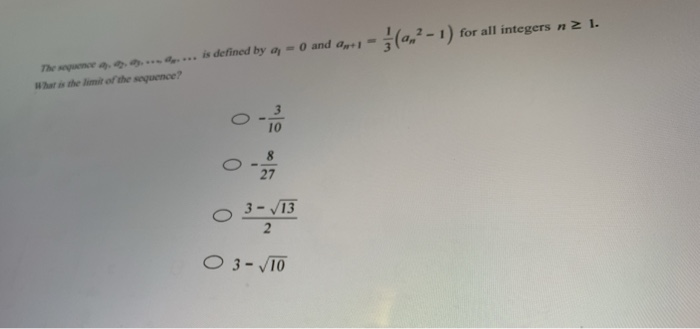 Solved for all integers n I. The sea.......... is defined by | Chegg.com