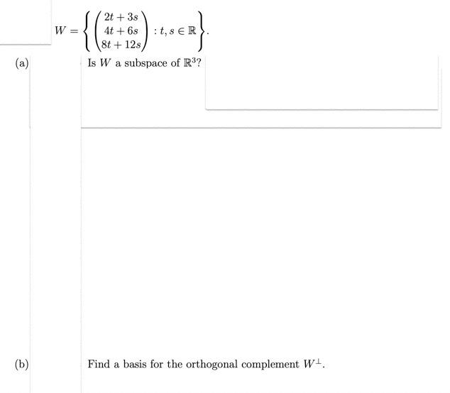 Solved solve part a and explain with the meaning of subspace | Chegg.com