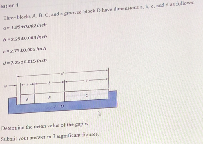 Solved estion 1 Three blocks A, B, C, and a grooved block D | Chegg.com
