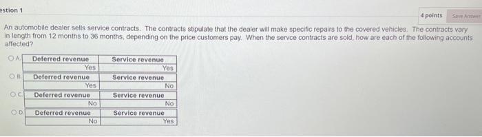 Solved An automobile dealer sells service contracts. The | Chegg.com