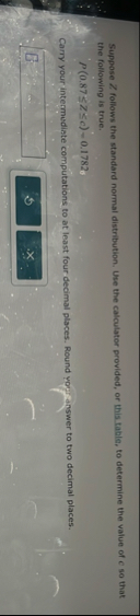 Solved Suppose Z ﻿follows the standard normal distribution. | Chegg.com