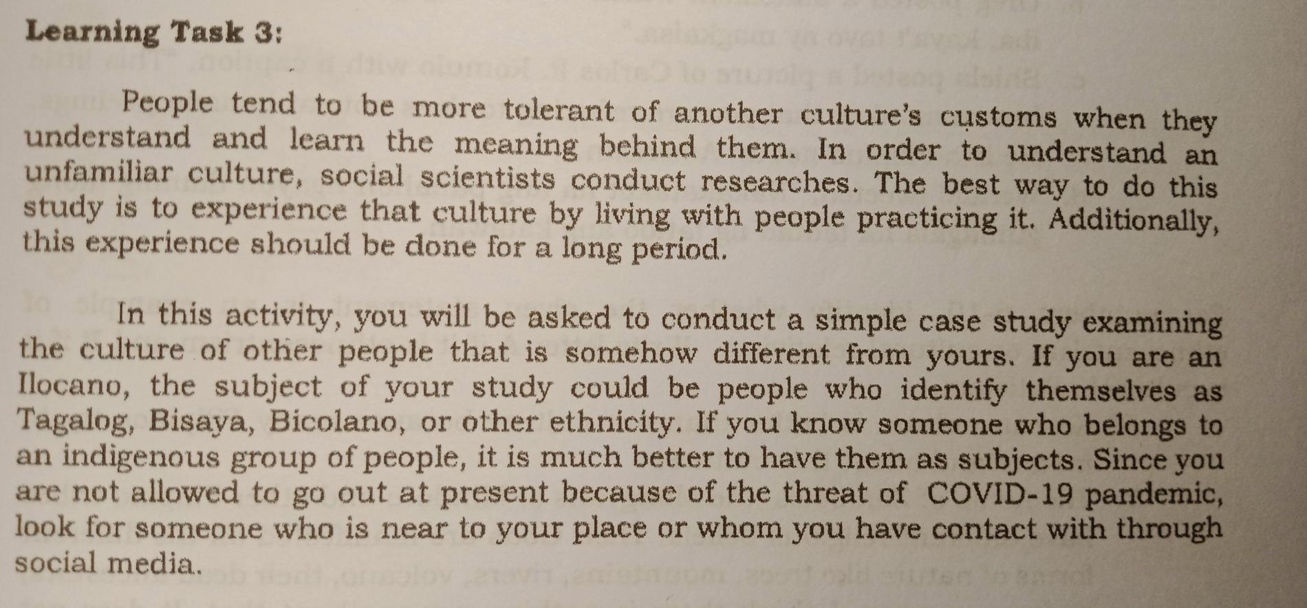 Solved Understanding Culture society and politics Be guided | Chegg.com