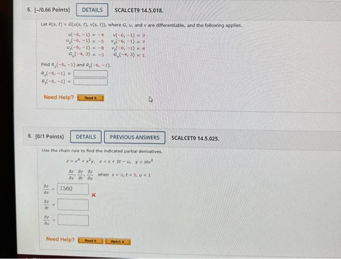 Solved 10.66 Points] SCALCET9 14.5.018. Let | Chegg.com