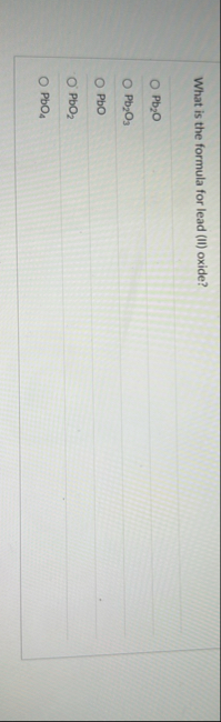 Solved What is the formula for lead (II) | Chegg.com