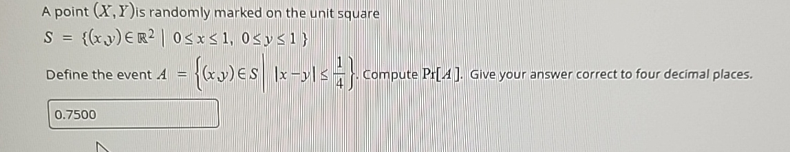 Solved A point (x,Y) ﻿is randomly marked on the unit | Chegg.com
