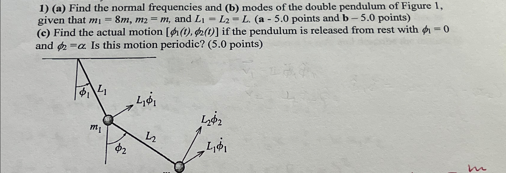 Solved (a) ﻿Find the normal frequencies and (b) ﻿modes of | Chegg.com