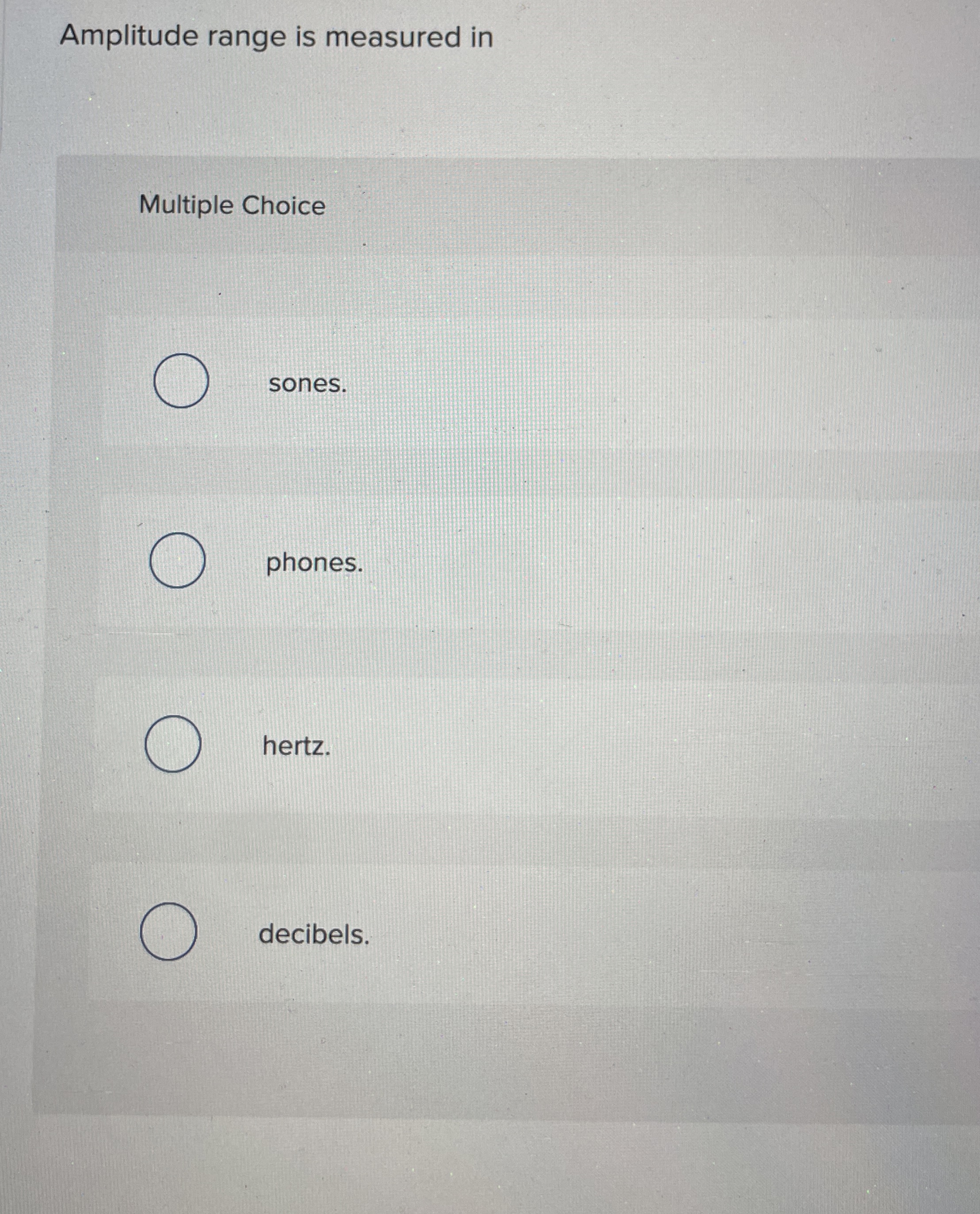 Solved Amplitude range is measured inMultiple | Chegg.com