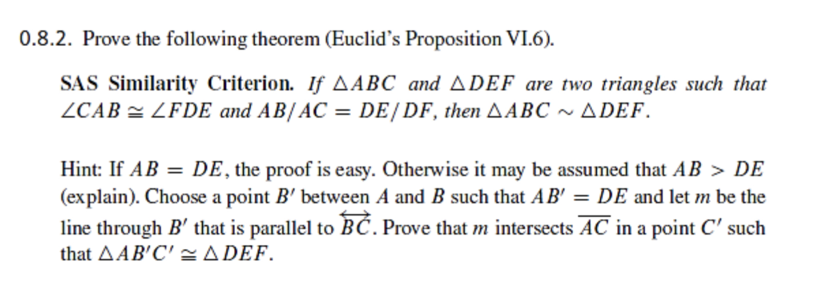 Solved 0.8.2. ﻿Prove the following theorem (Euclid's | Chegg.com