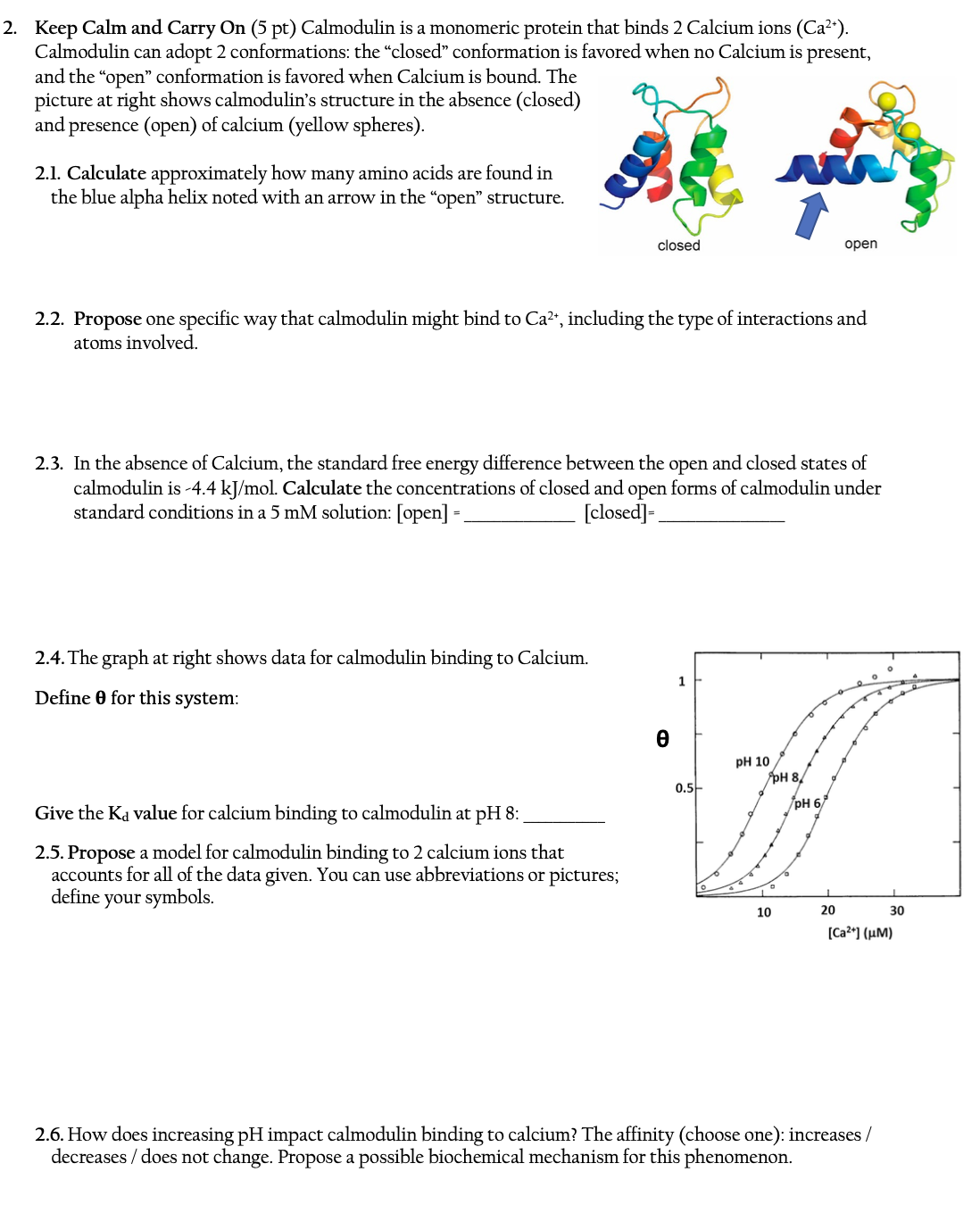 Solved 2. ﻿Keep Calm and Carry On (5 ﻿pt) ﻿Calmodulin is a | Chegg.com