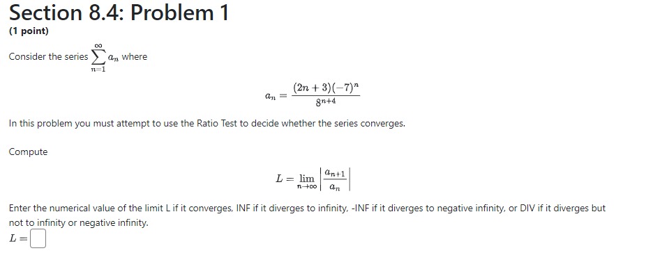 Solved Section 8.4: Problem 1(1 point)Consider the series | Chegg.com Solved Section 8.4: Problem 1(1 point)Consider the series | Chegg.com
