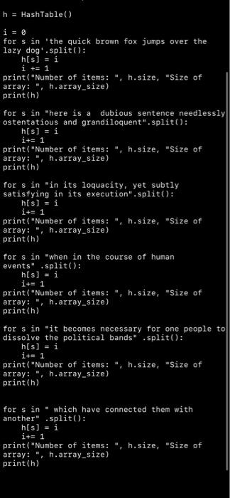 Solved Modify The Python Hash Table Implementation With