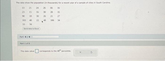 find the data value that corresponds tonthe 48th | Chegg.com