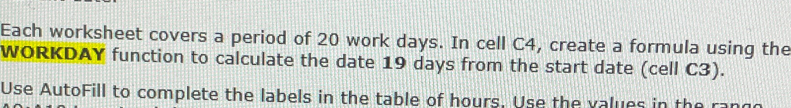 Solved Each worksheet covers a period of 20 ﻿work days. In | Chegg.com